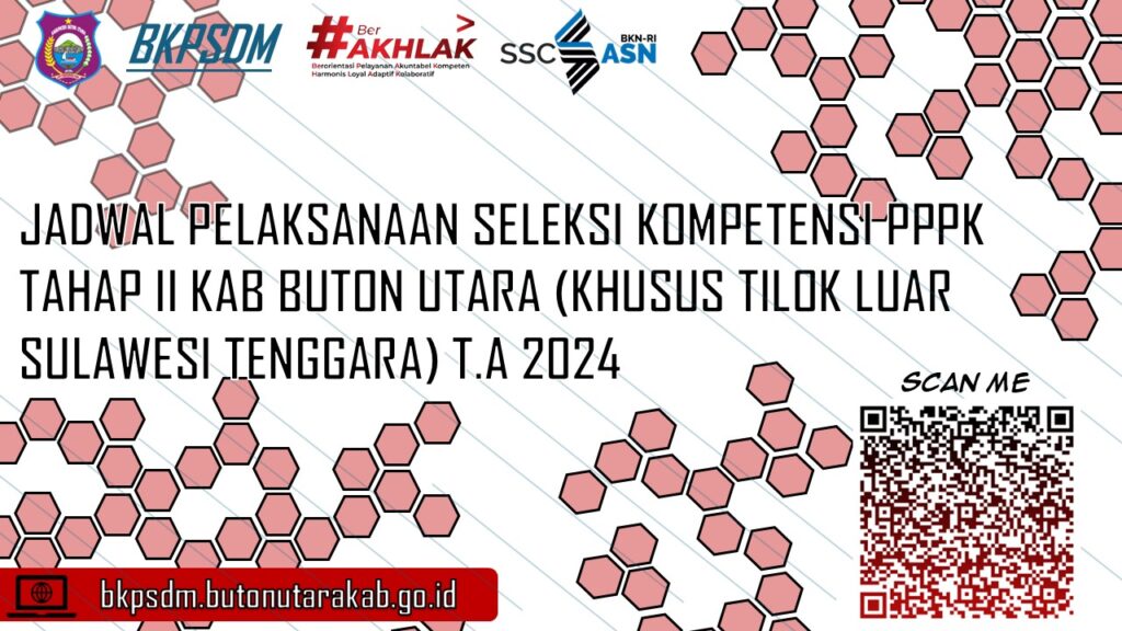 JADWAL PELAKSANAAN SELEKSI KOMPETENSI PPPK TAHAP II KAB BUTON UTARA (KHUSUS TILOK LUAR SULAWESI ...